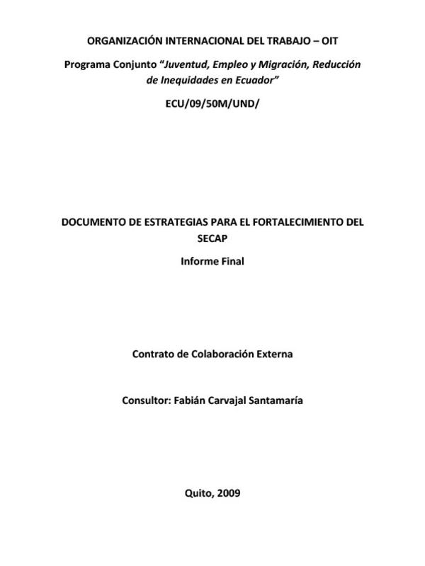 Documento de estrategias para el fortalecimiento del SECAP ...